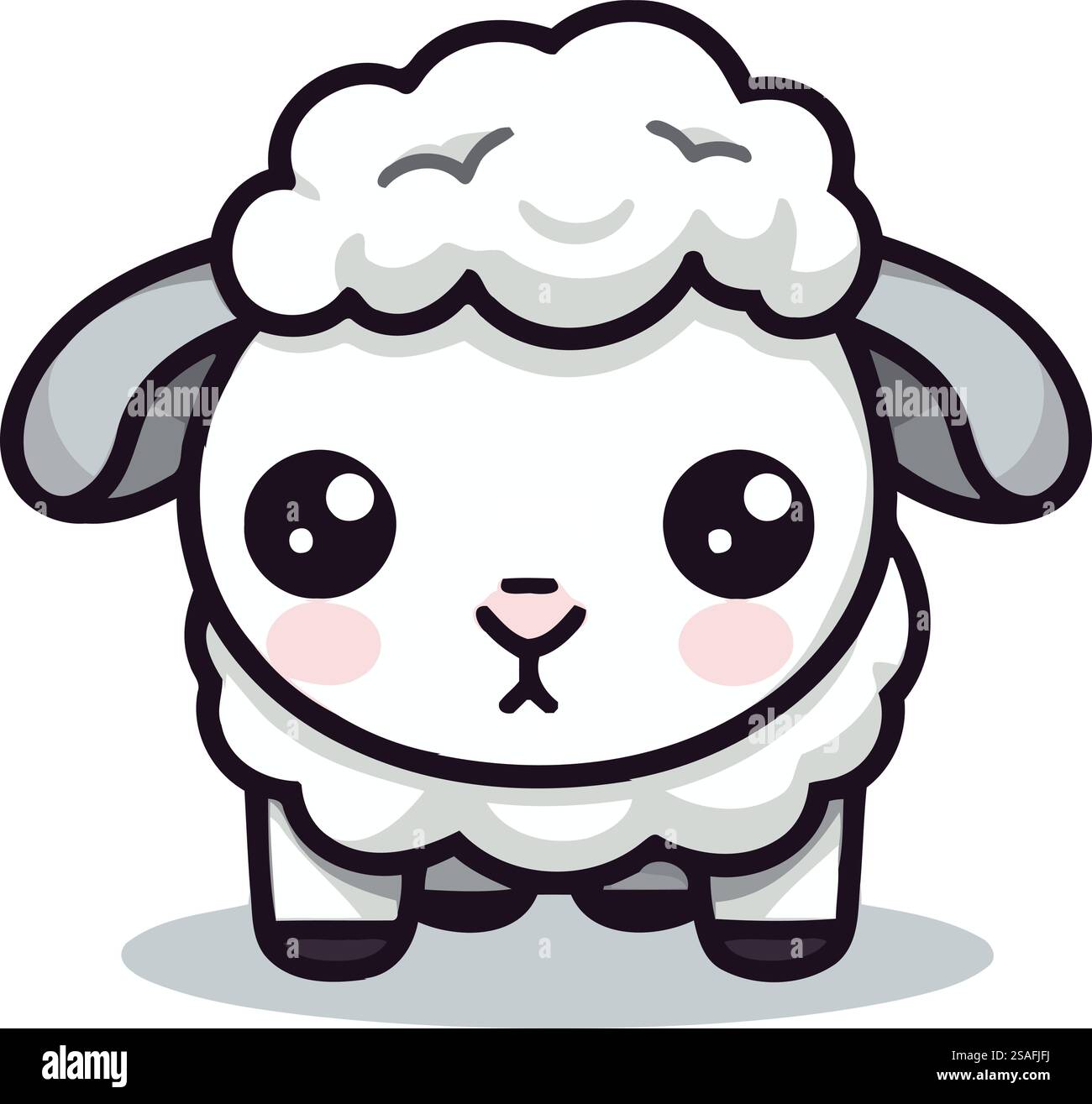 Cute sheep character design. Animal cartoon icon. Vector illustration ...