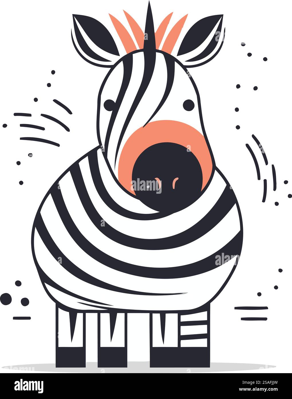 Zebra vector illustration. Cute zebra in striped clothes Stock Vector Image & Art - Alamy