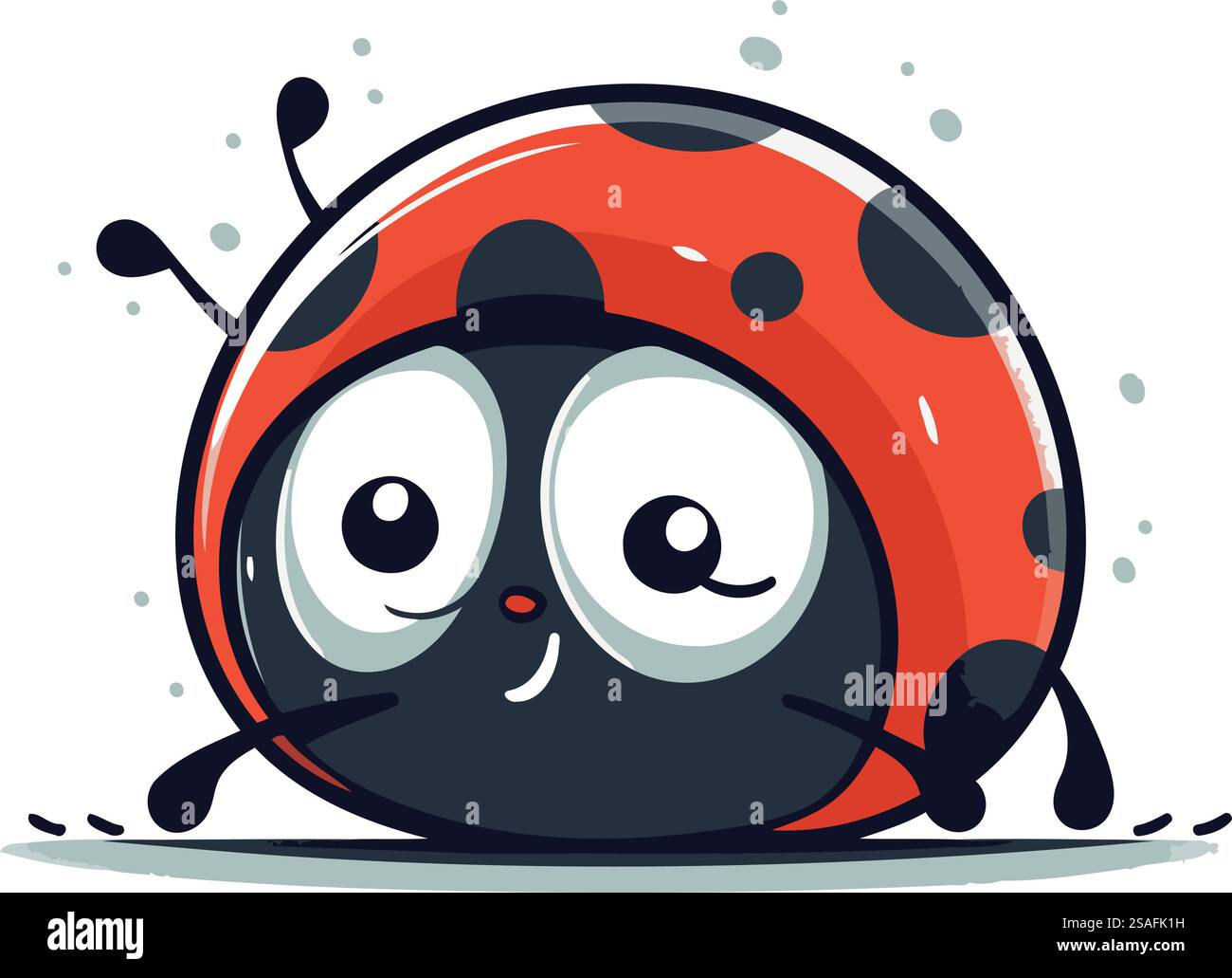 Cute cartoon ladybug isolated on white background. Vector illustration ...