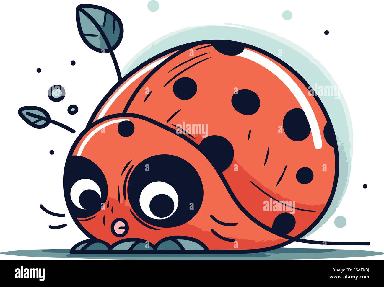 Cute cartoon ladybug. Isolated on white background. Vector illustration ...