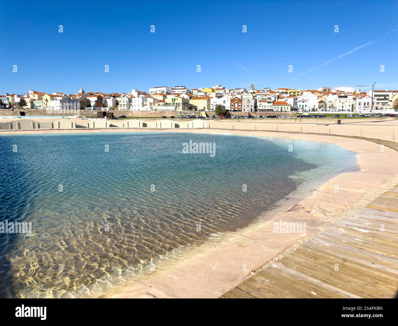 A picturesque view of Figueira da Foz beach in Portugal, featuring a ...