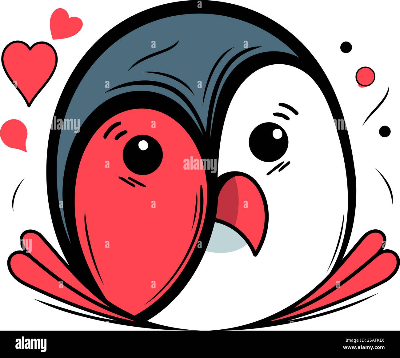 Cute penguin in love. Vector illustration in cartoon style Stock Vector ...