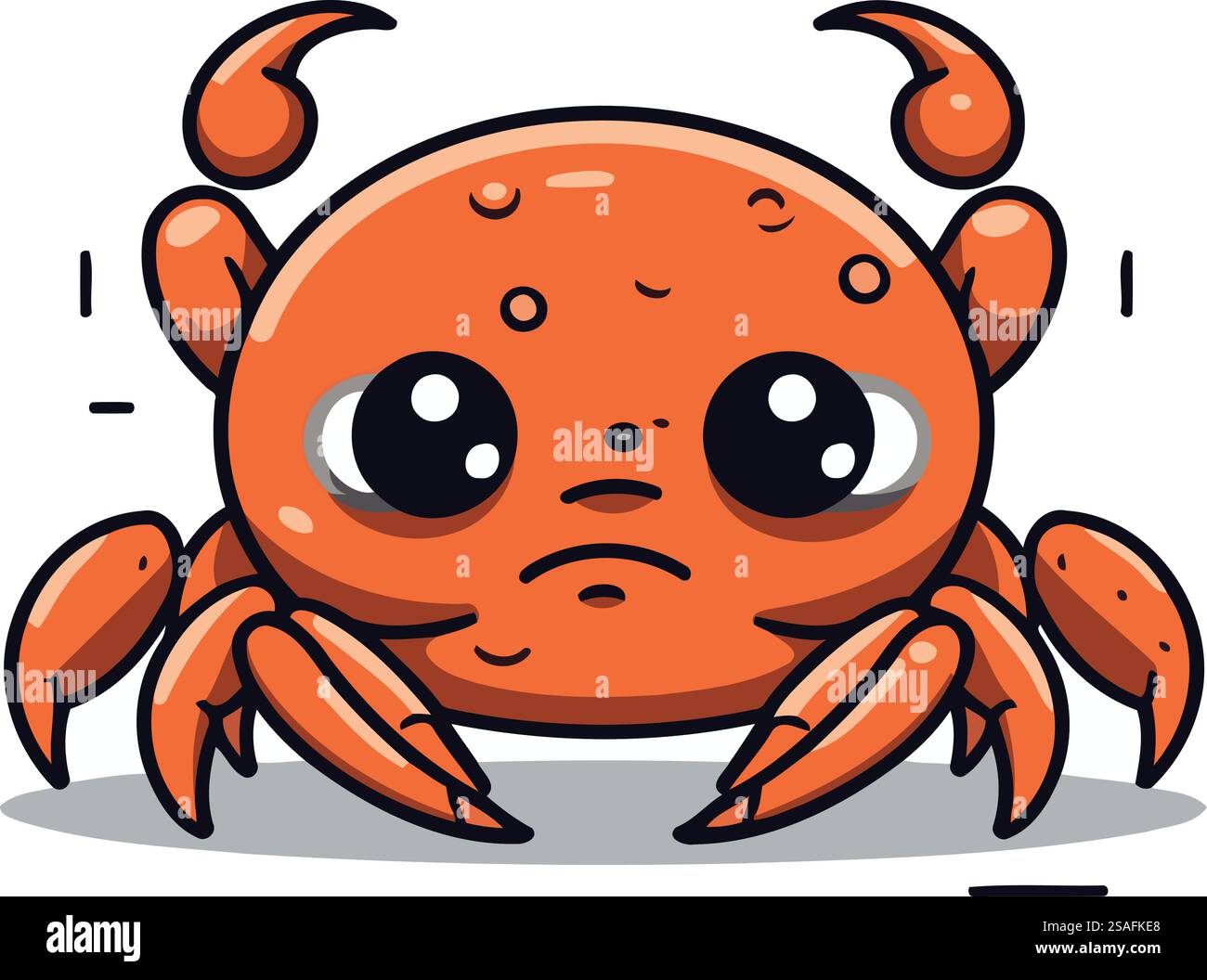 Cute cartoon crab. Vector illustration isolated on a white background ...