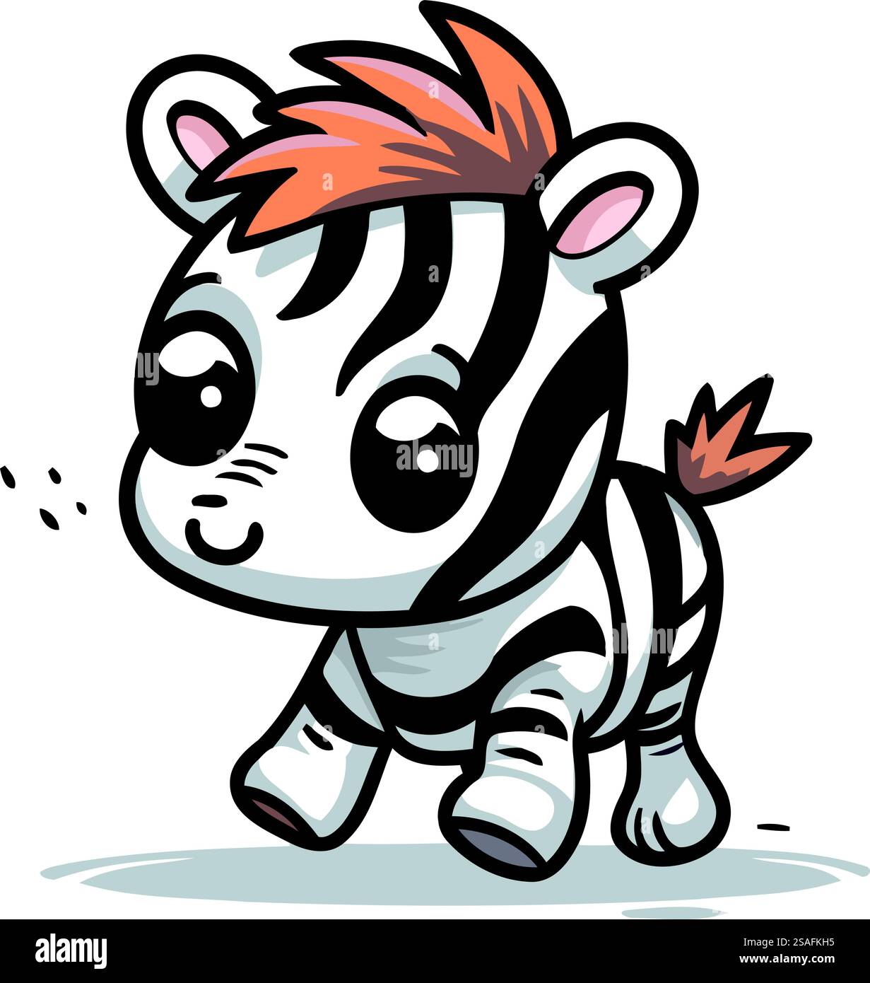 Zebra running cartoon vector illustration. Cute cartoon zebra Stock ...