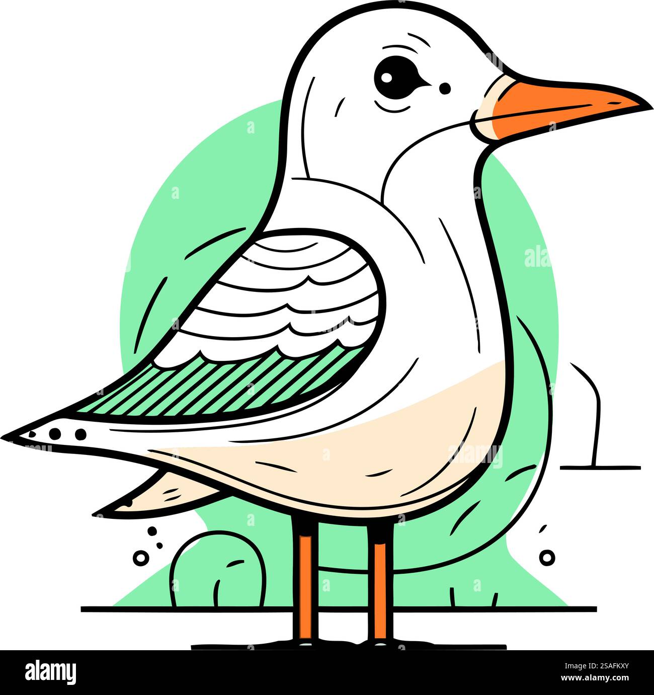 Cartoon seagull. Vector illustration of a seagull Stock Vector Image ...