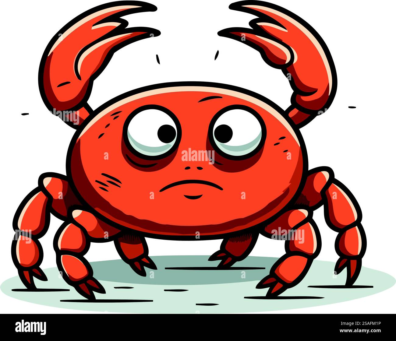 Crab Cartoon Character Vector Illustration. Isolated on White ...