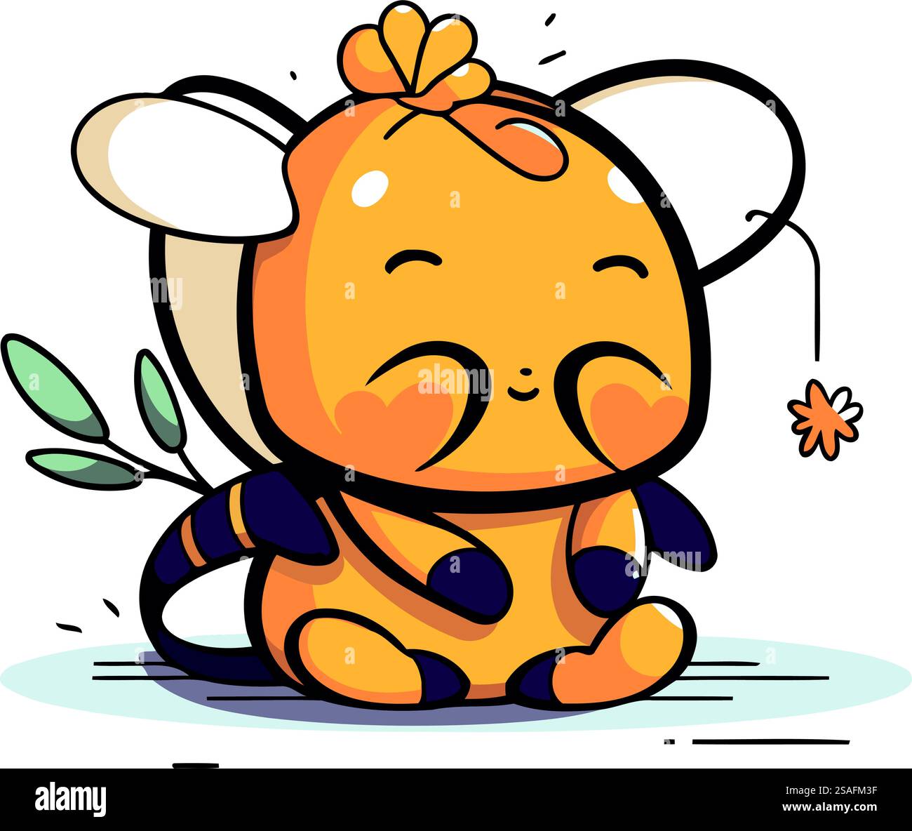 Cute cartoon bee. Vector illustration of a cute little bee Stock Vector ...