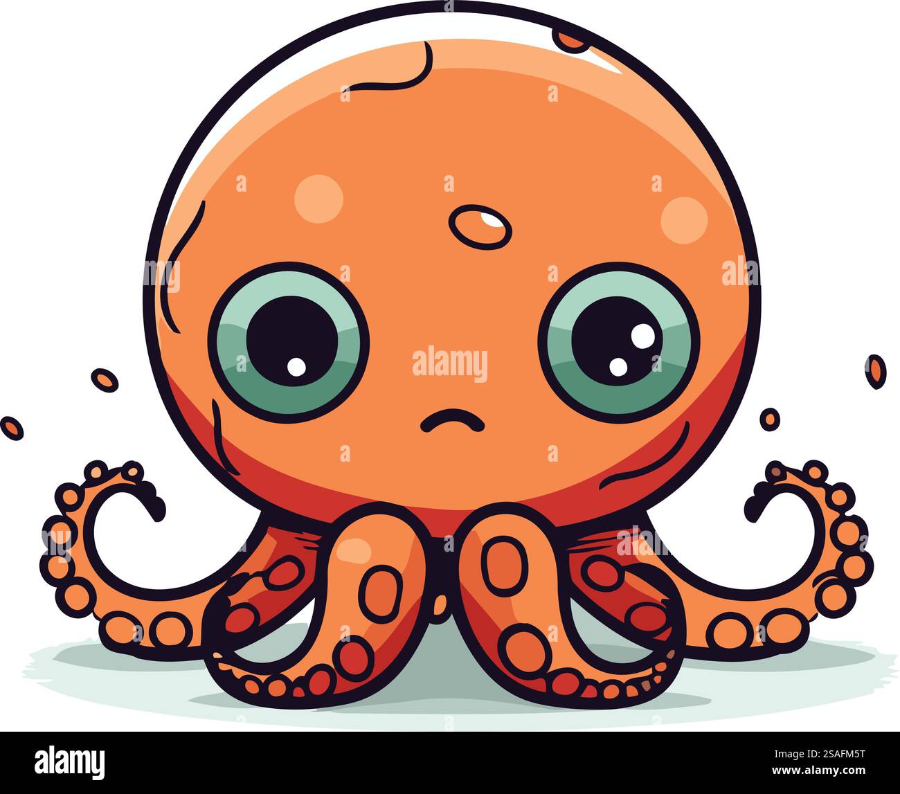 Cute cartoon octopus. Vector illustration isolated on white background ...