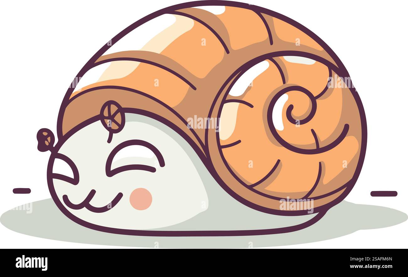 Snail cartoon character. Cute vector illustration of a snail Stock ...