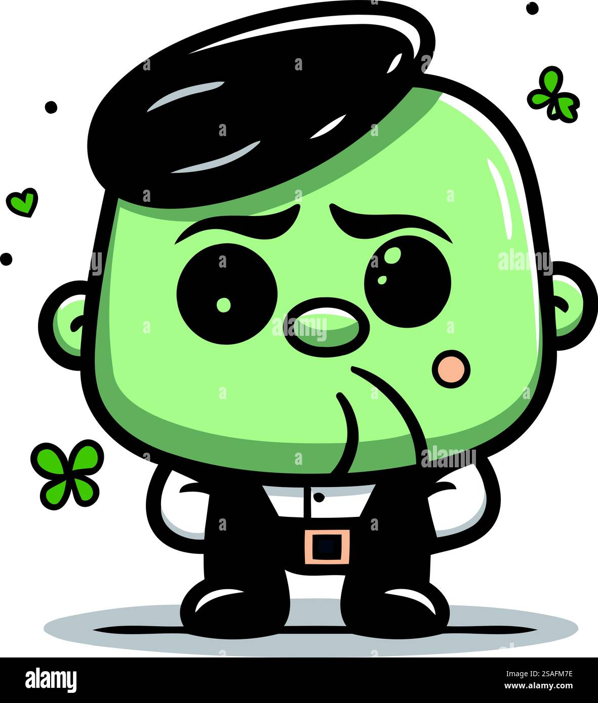 Cute Green Soldier Cartoon Mascot Character Vector Illustration Stock ...