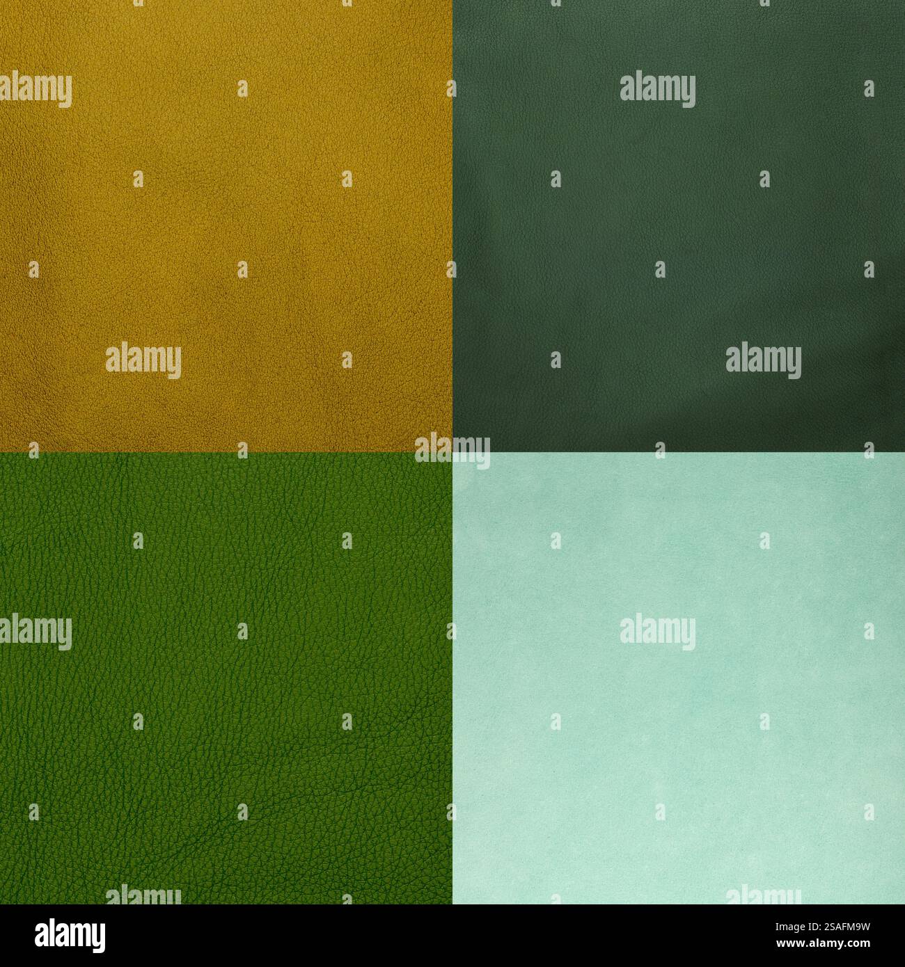 Set of green leather samples, texture background Stock Photo - Alamy