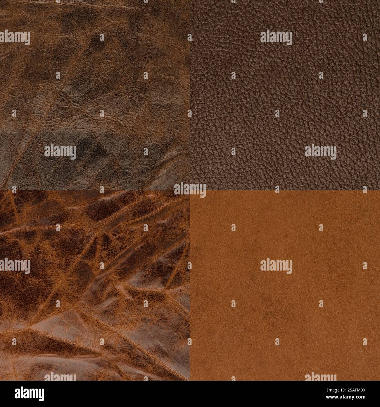 Set of brown leather samples, texture background Stock Photo - Alamy