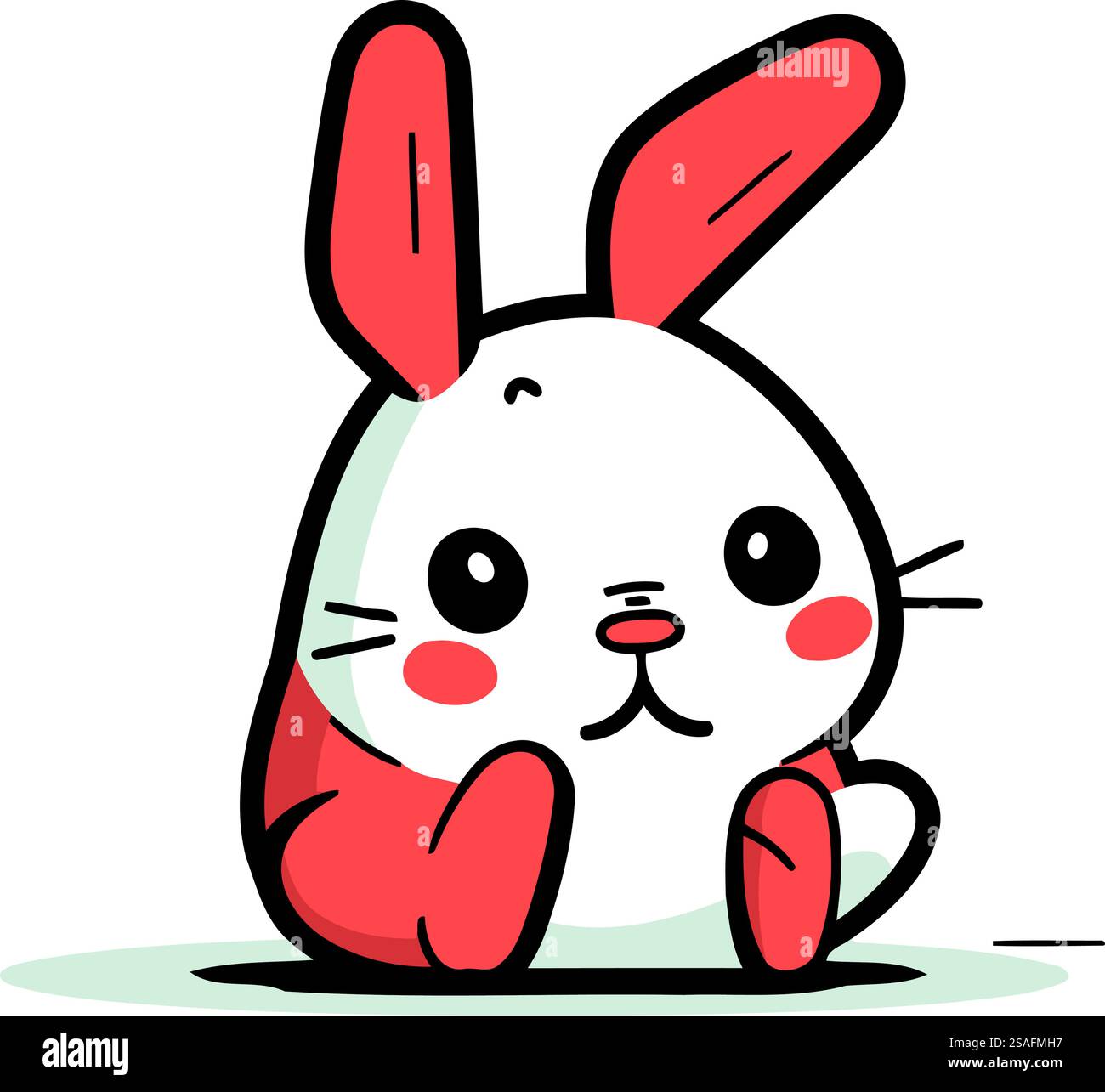 Cute little rabbit character. Vector illustration in flat cartoon style ...