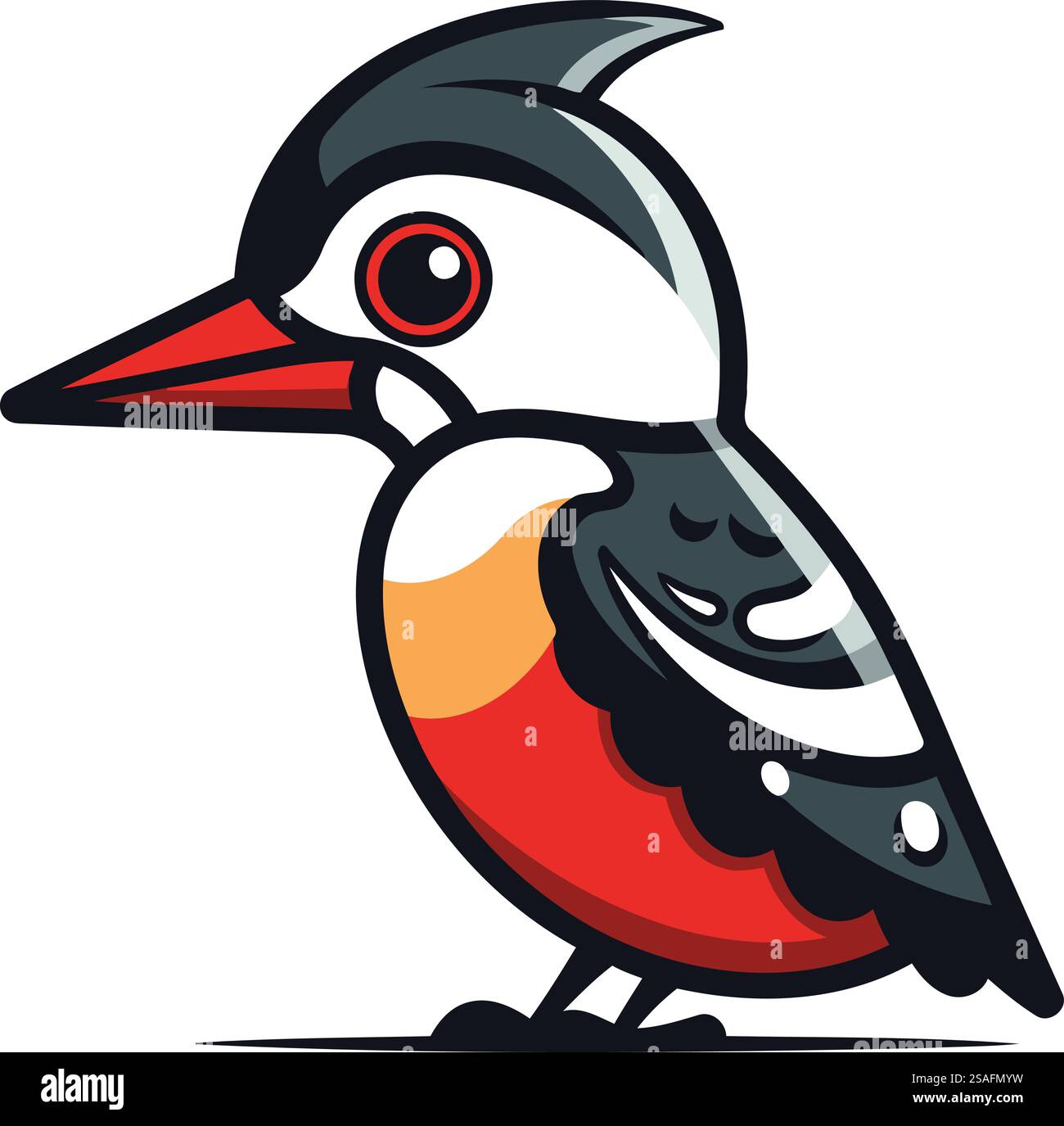 Cartoon woodpecker. Vector illustration isolated on white background ...