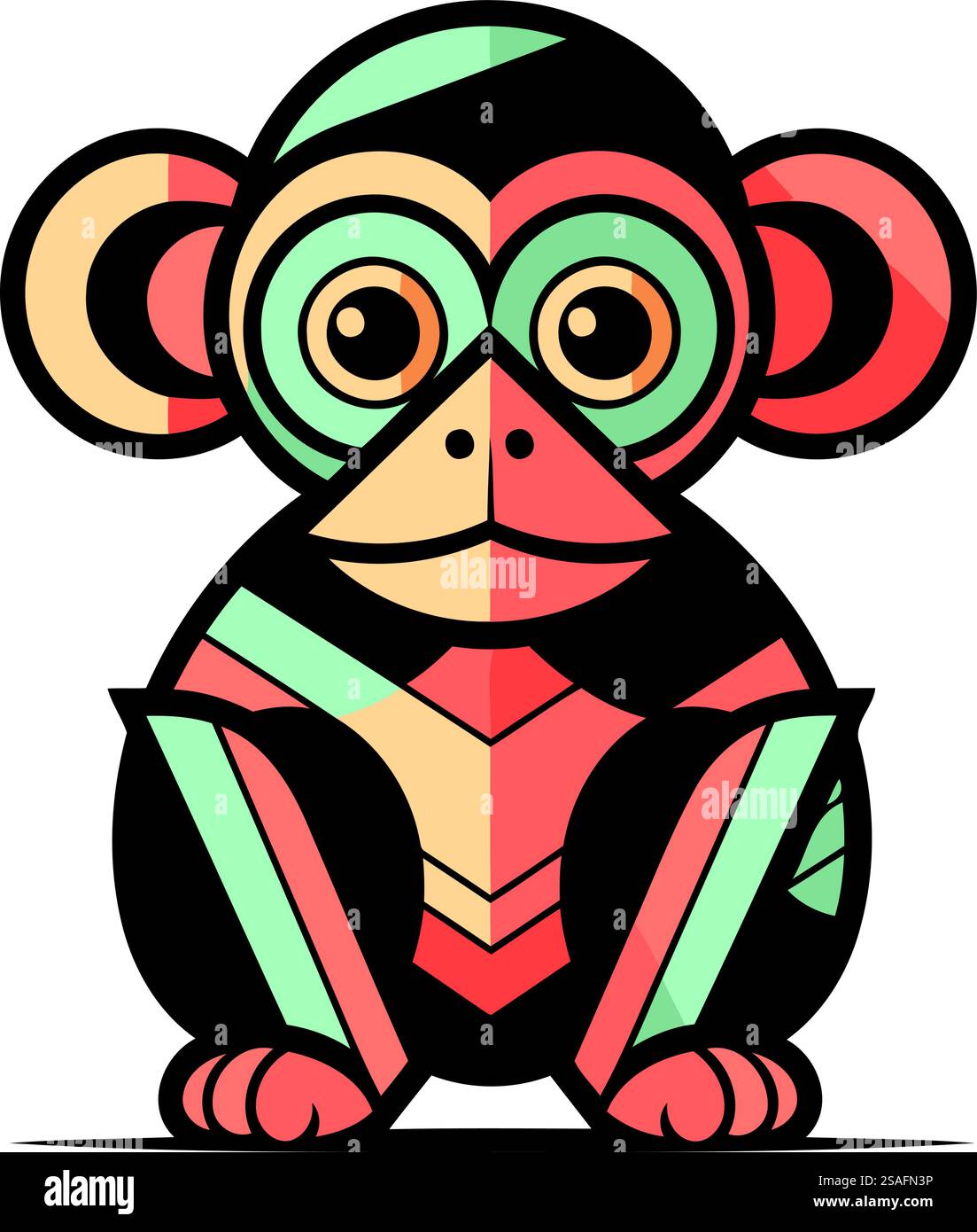 Monkey with a book. Vector illustration in a flat style Stock Vector ...