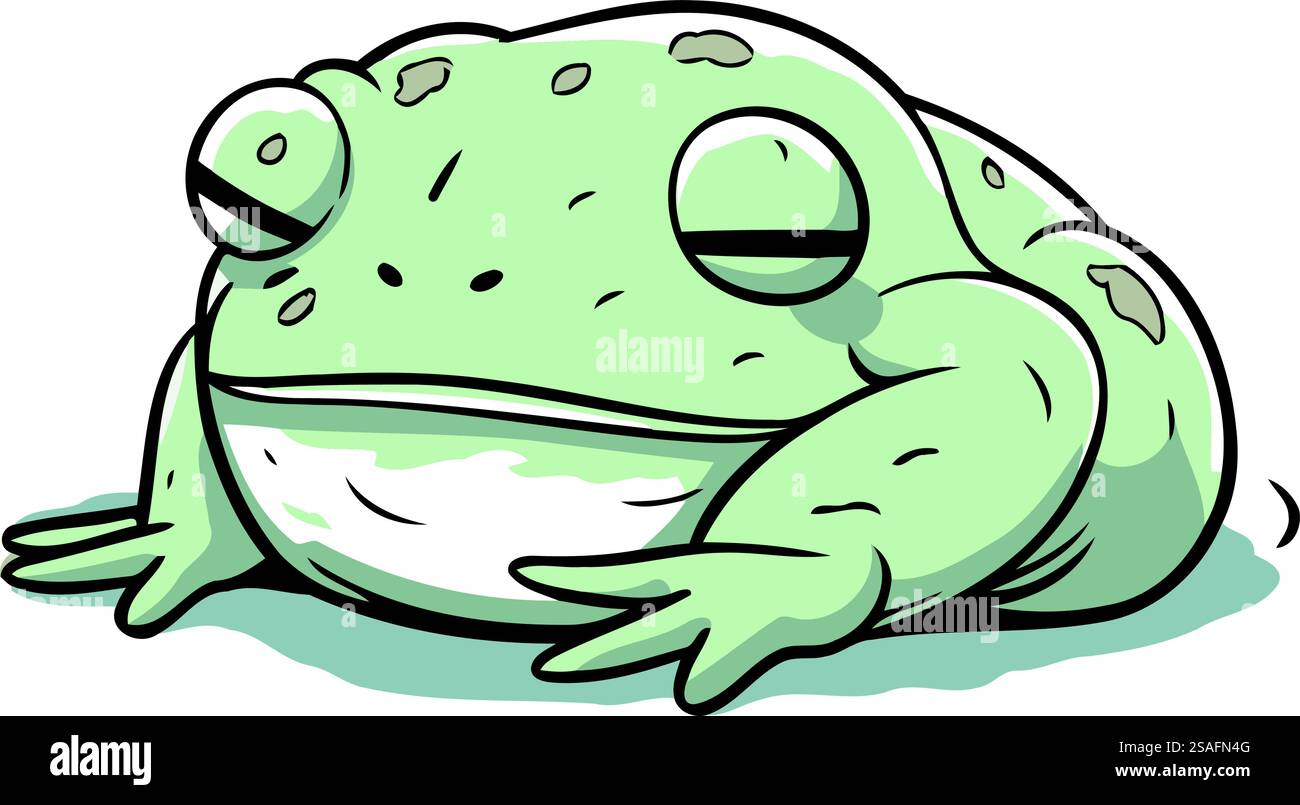 Frog. Vector illustration of a funny cartoon frog. Funny cartoon frog ...