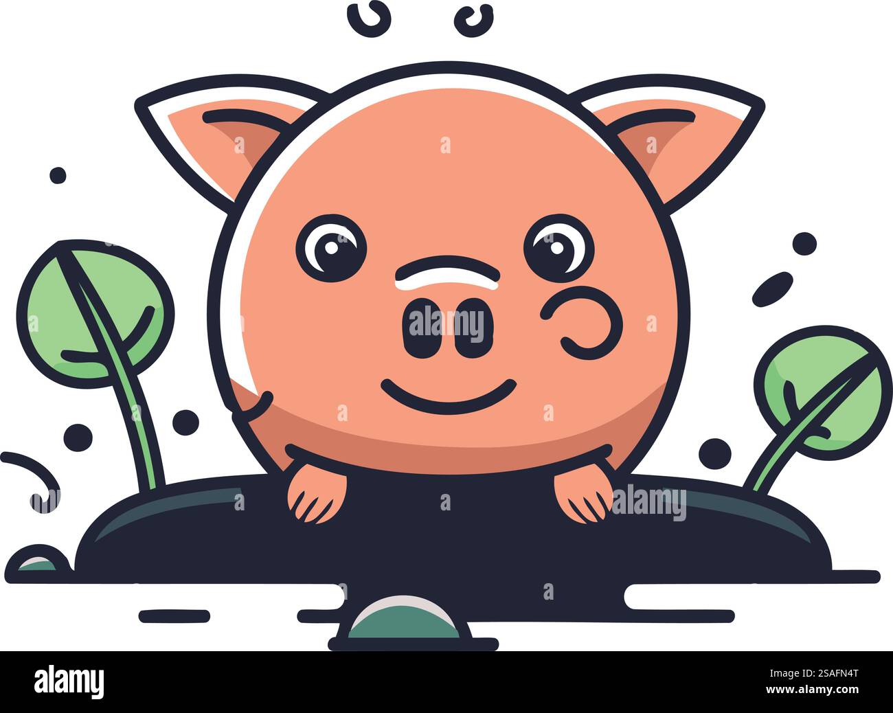 Cute piggy. Vector illustration of a piggy for your design Stock Vector ...