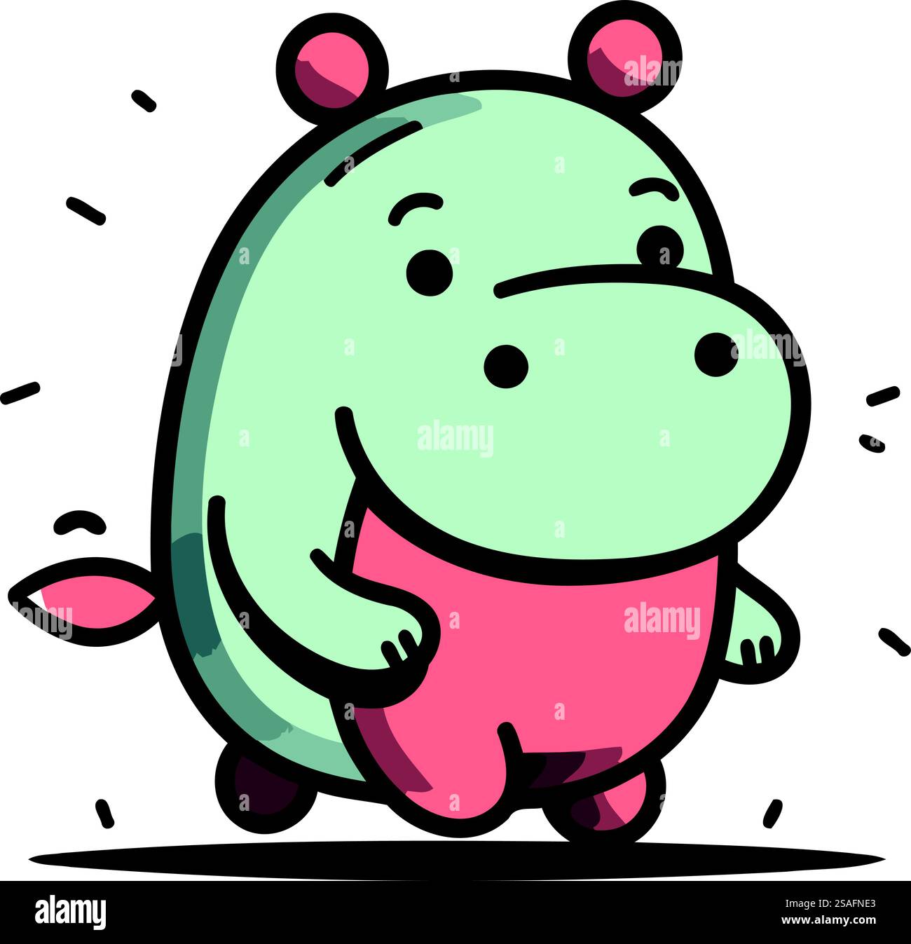 Cute hippopotamus vector illustration. Cartoon character hippo Stock ...