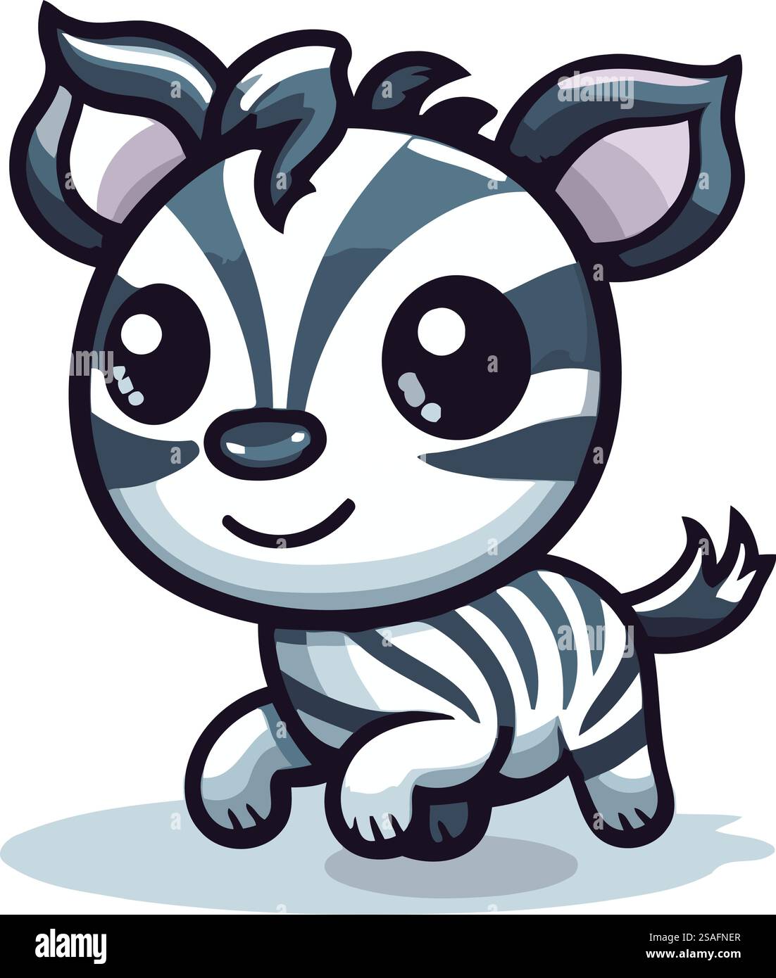 Cute Zebra Cartoon Mascot Character Vector Illustration Stock Vector ...
