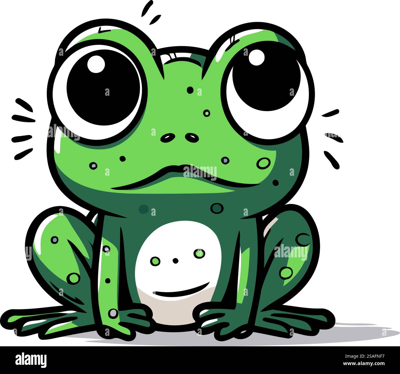 Frog vector illustration. Cute cartoon frog character. Vector ...