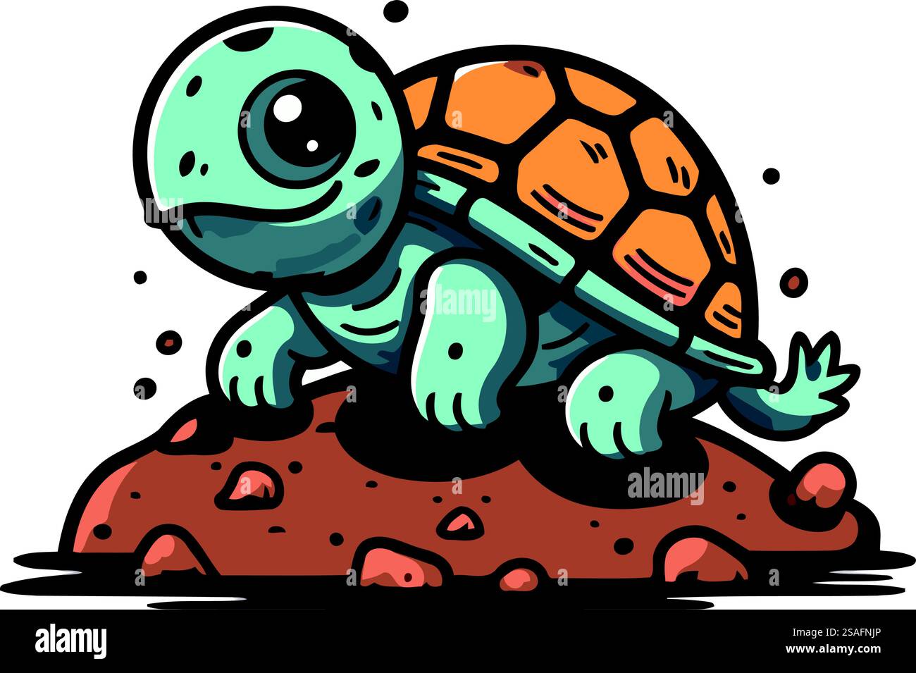 Cartoon turtle. Vector illustration. Isolated on white background Stock ...