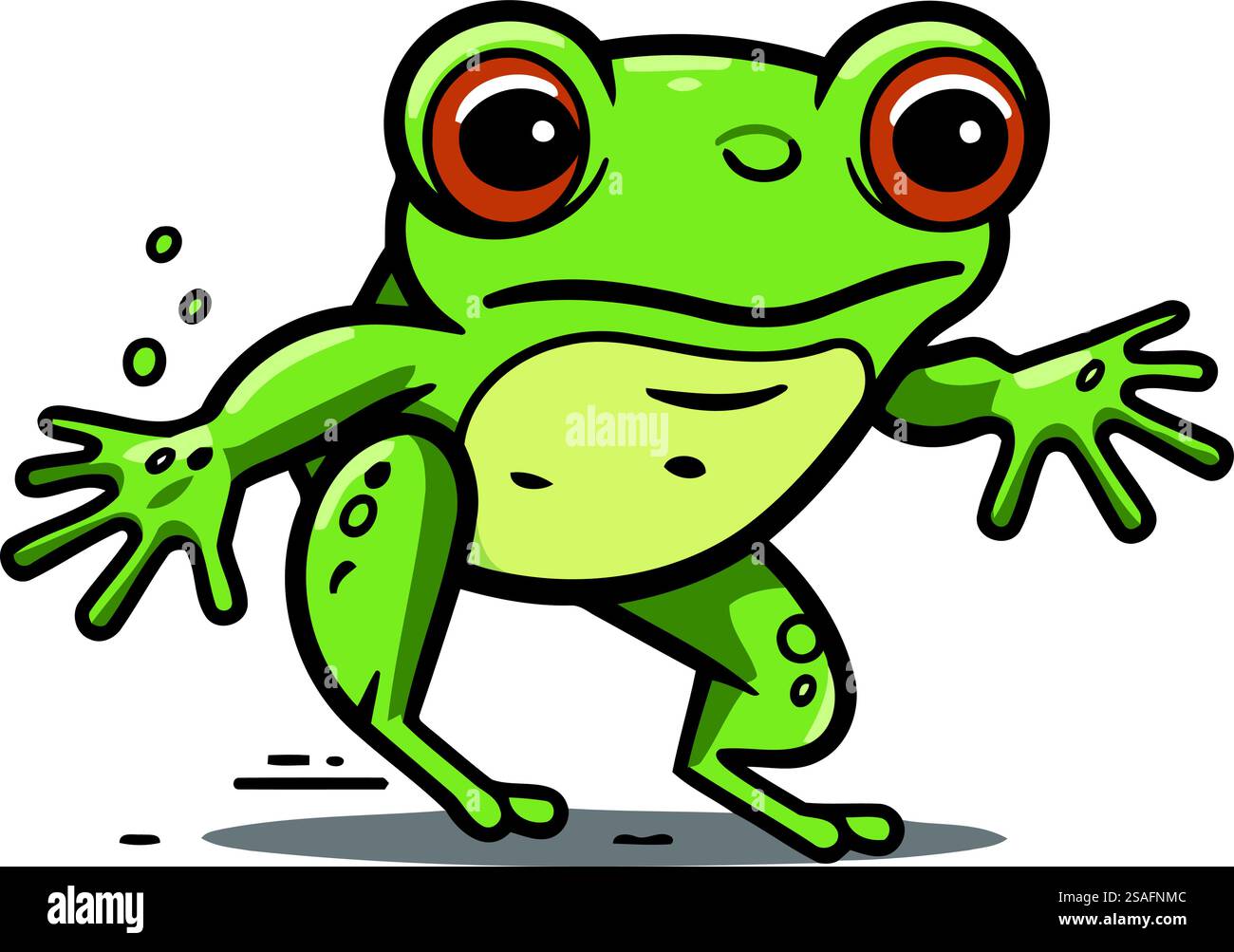 Frog cartoon character. Vector illustration isolated on a white ...