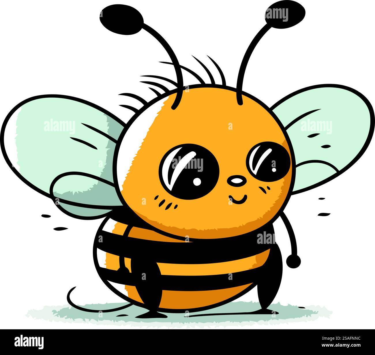 Cute cartoon bee. Vector illustration. Isolated on white background ...