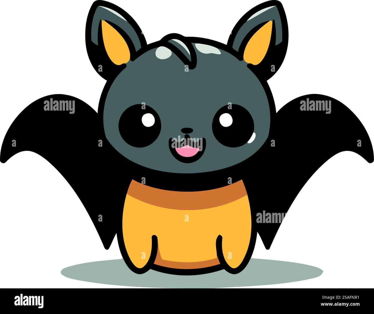 Cute Bat Animal Cartoon Mascot Character Vector Illustration Stock ...