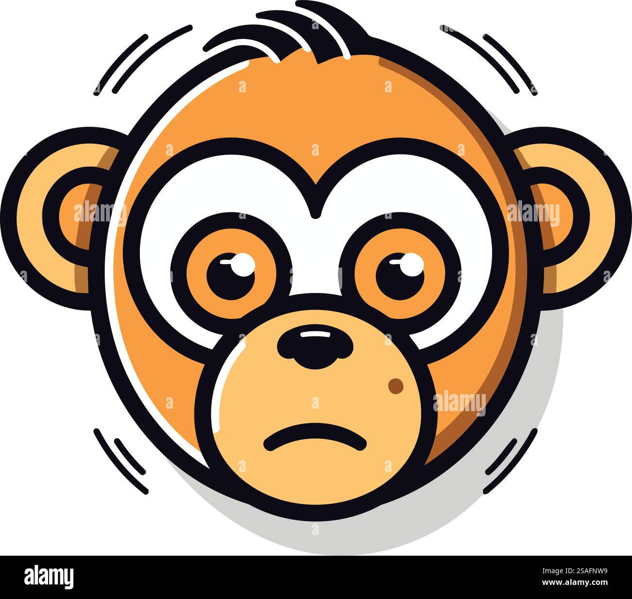 Monkey Face emotion Icon. Vector illustration isolated on white ...