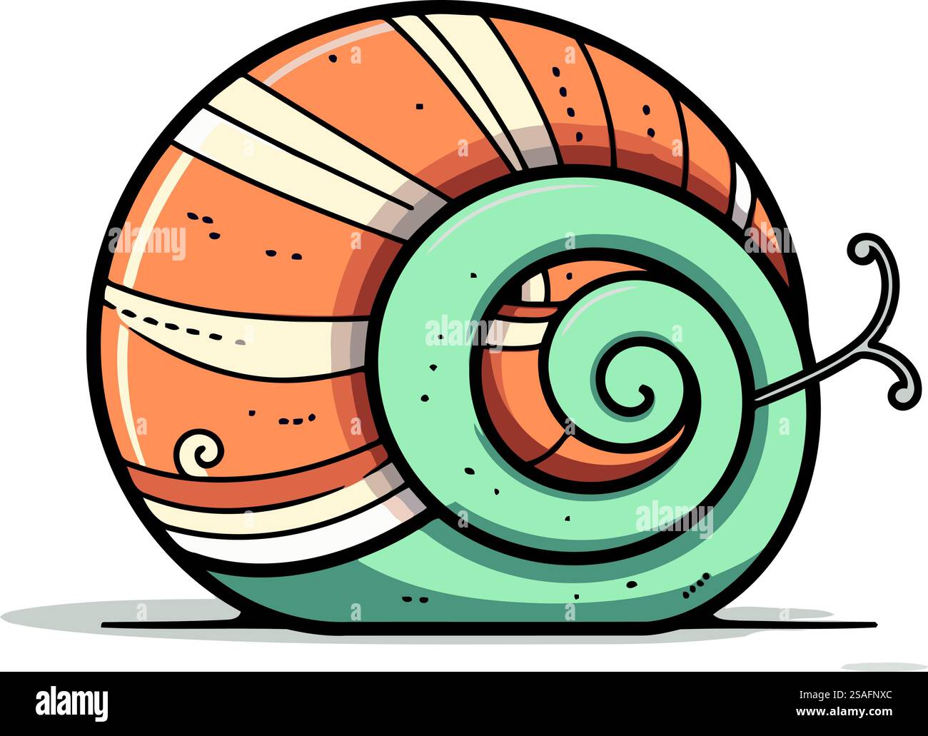 Cartoon snail shell. Vector illustration. Isolated on white background ...