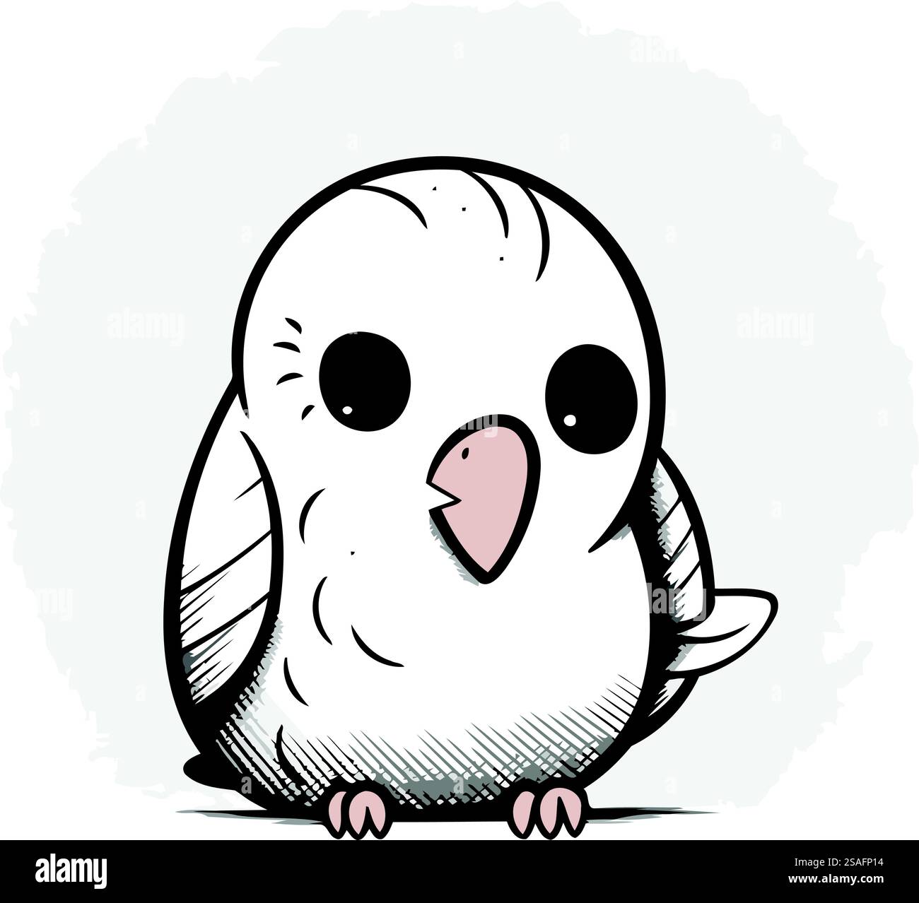 Cute cartoon parakeet. Vector illustration on white background Stock ...