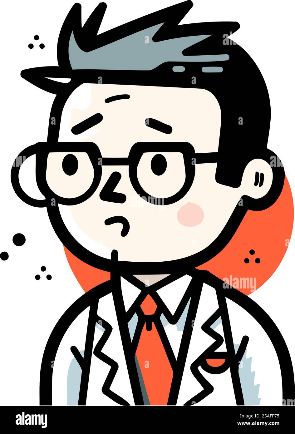 Vector illustration of male doctor cartoon character in flat design ...