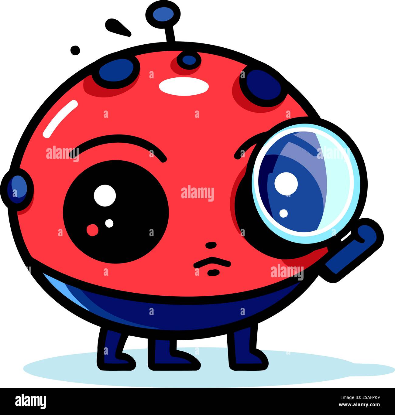 Cute red ladybug with big eyes. Vector cartoon character illustration ...