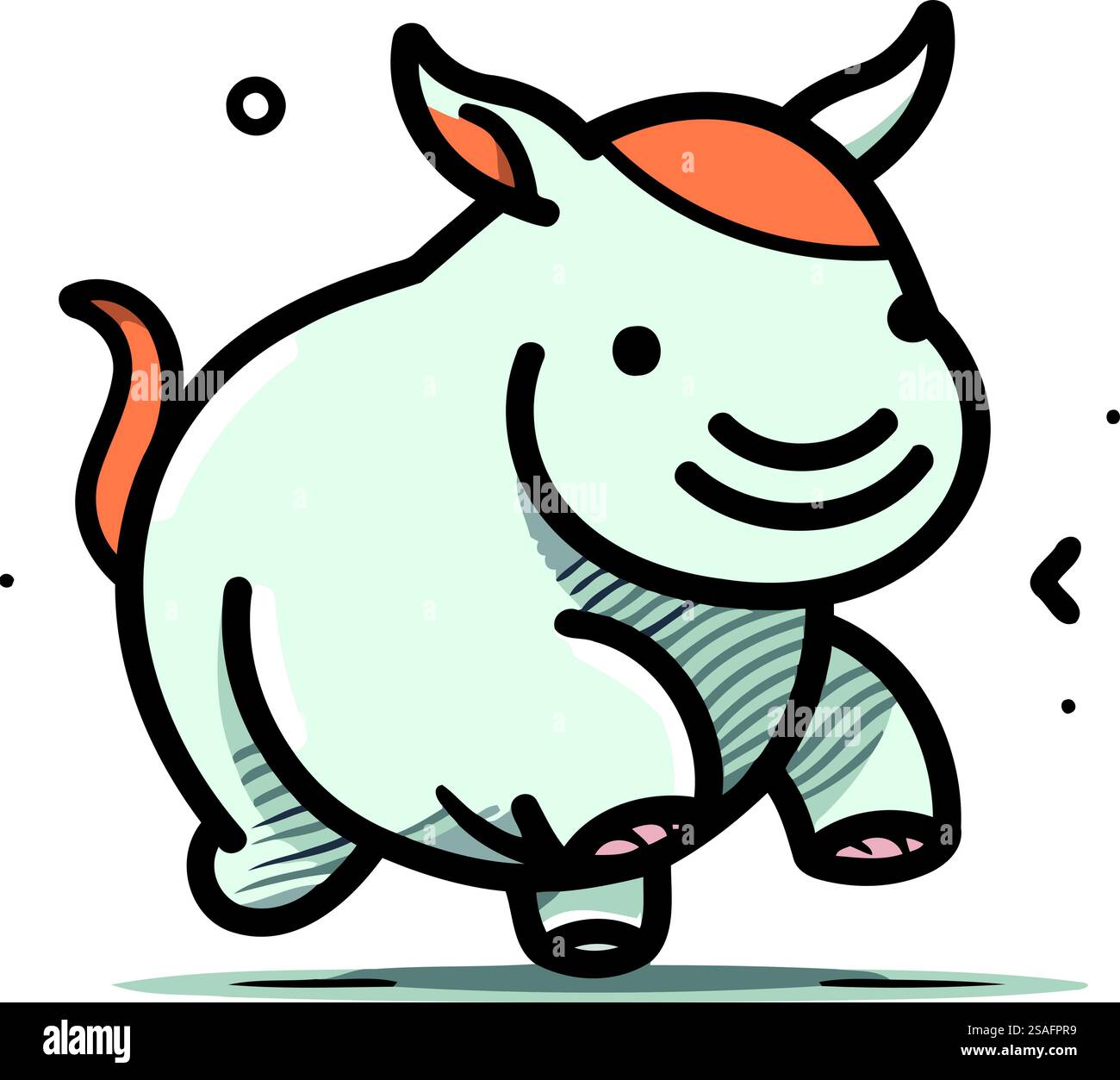 Cute cartoon bull character. Vector illustration of a cute animal Stock ...