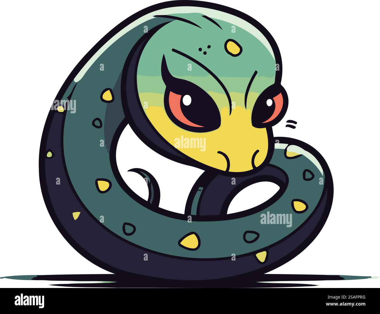Illustration of Cute Snake Cartoon Character. Vector Illustration Stock ...