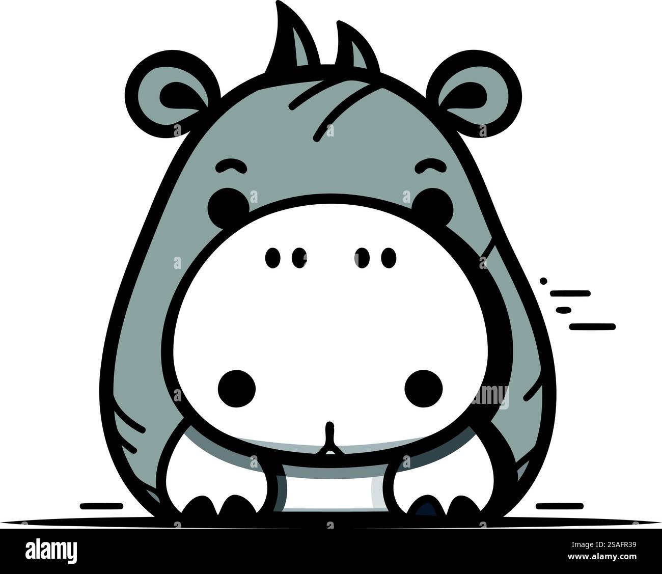 Cute hippopotamus. Vector illustration in flat cartoon style Stock ...