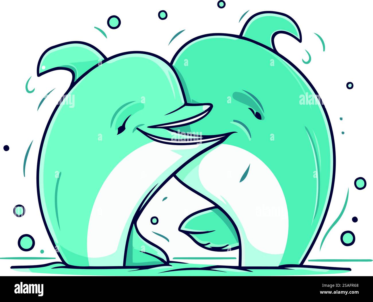 Two cute cartoon whales. Vector illustration. Isolated on white ...