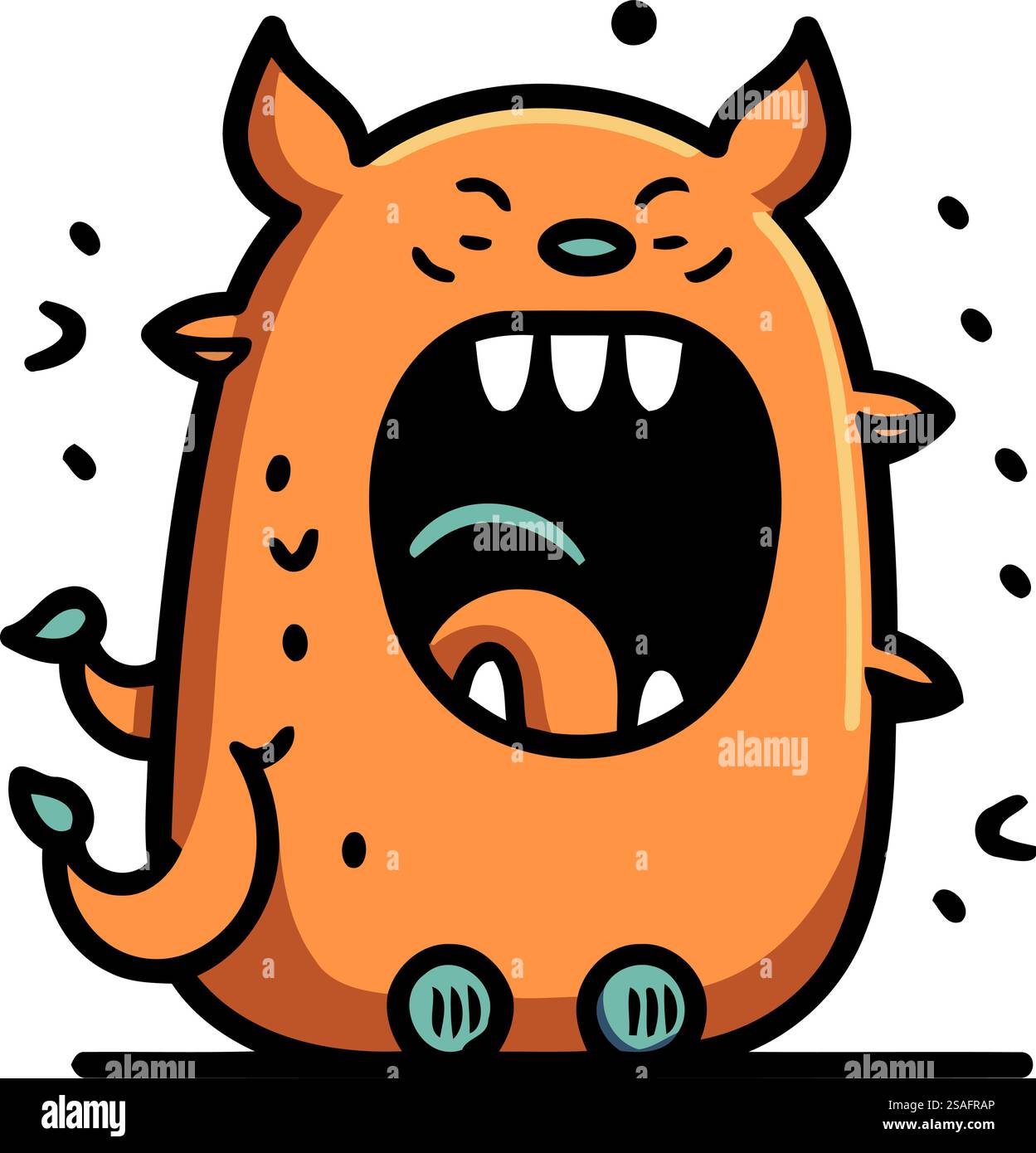 Funny monster. Vector illustration in flat style. Cartoon character ...