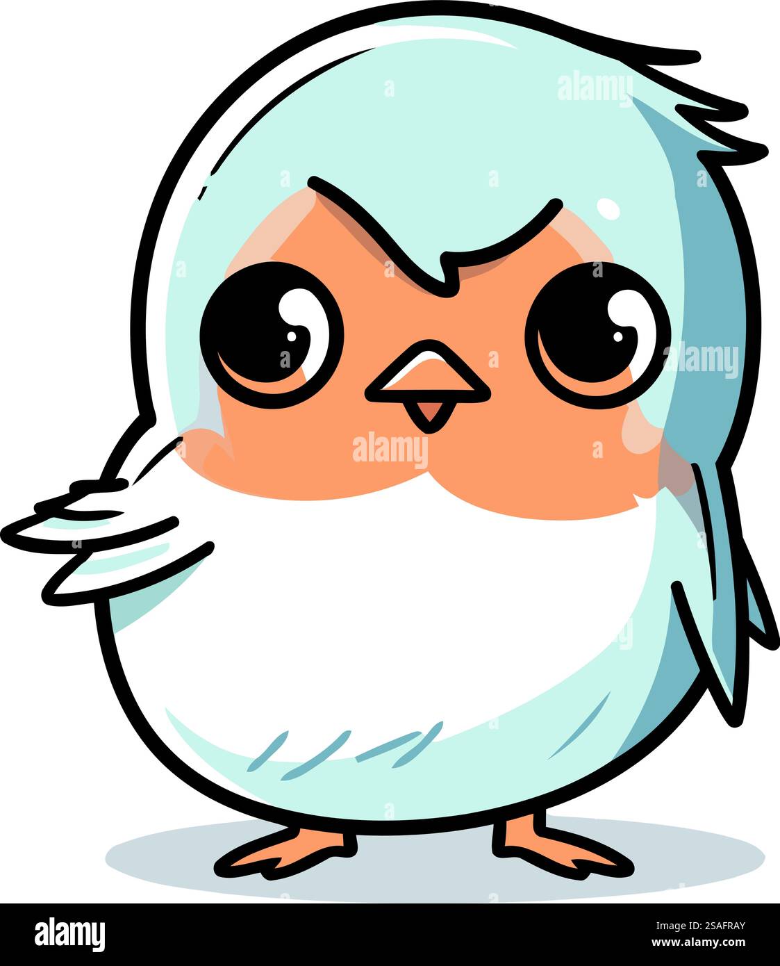Cute little owl cartoon character vector illustration. Isolated on ...