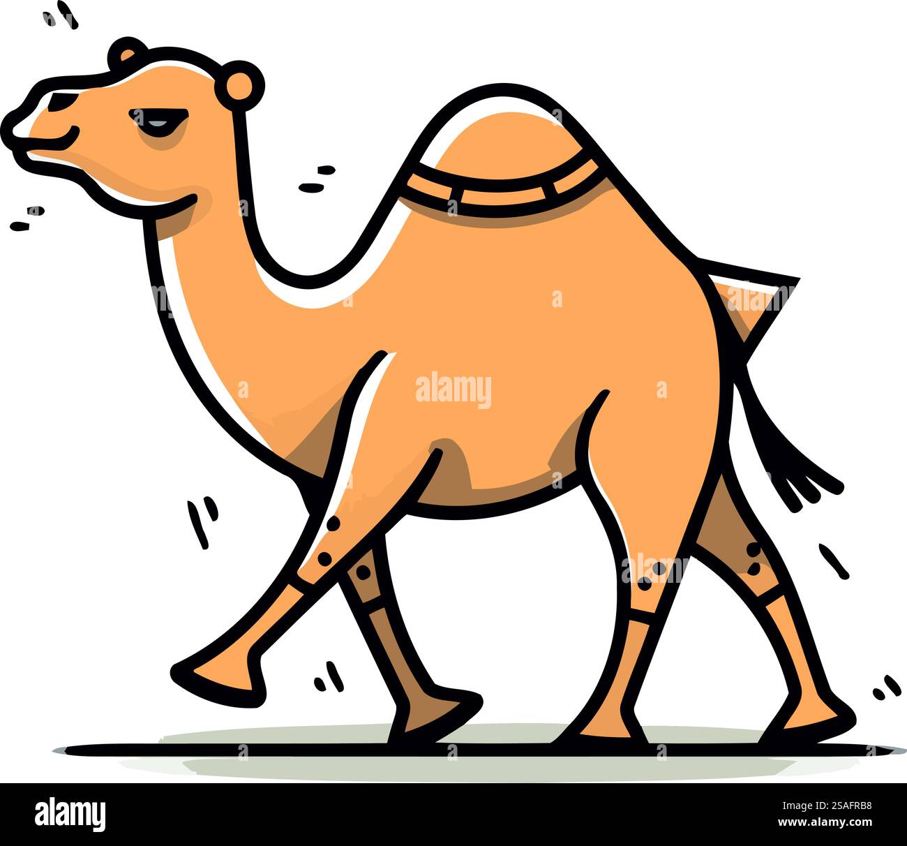 Camel vector illustration. Cute cartoon camel standing on its hind legs ...