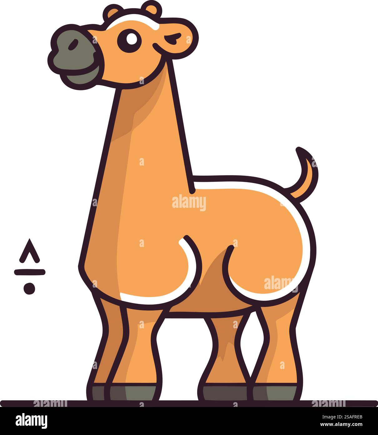 Cute cartoon camel. Vector illustration in a flat linear style Stock ...
