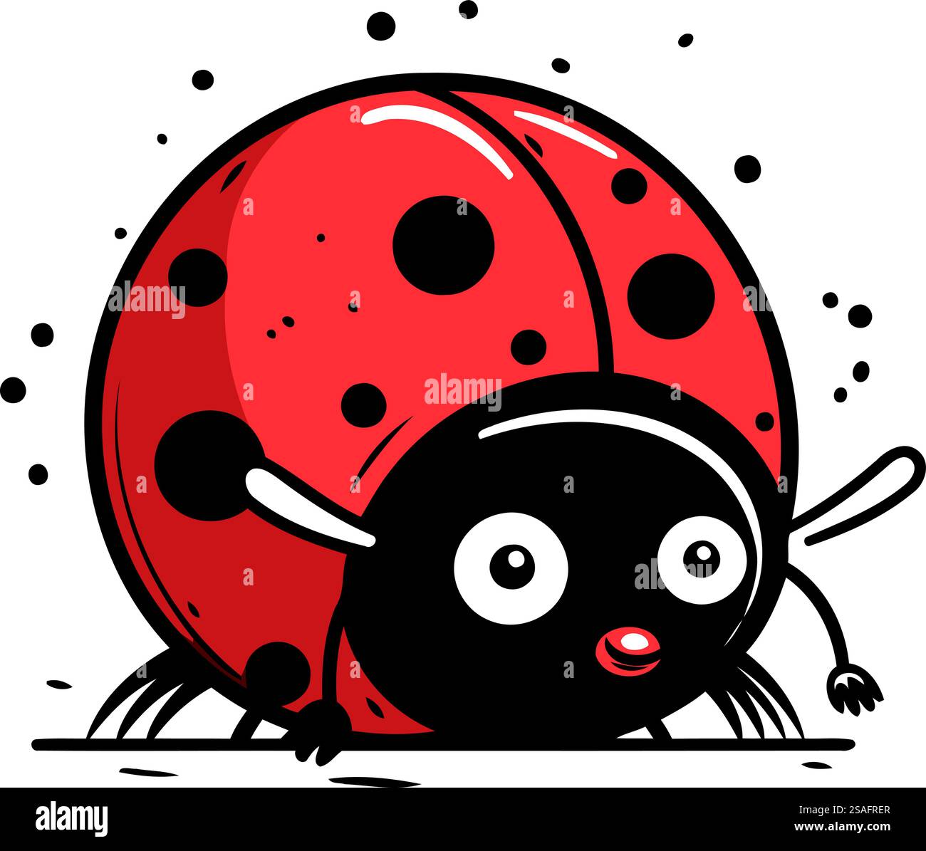 Cute ladybug cartoon isolated on white background. Vector illustration ...