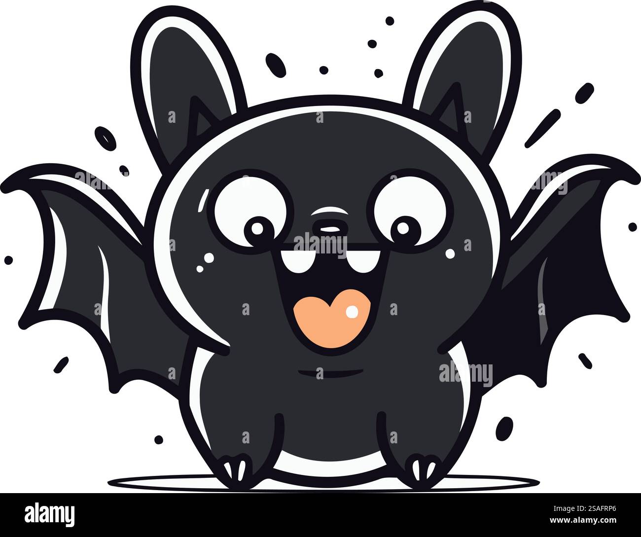 Cute little bat. Vector illustration. Isolated on white background ...