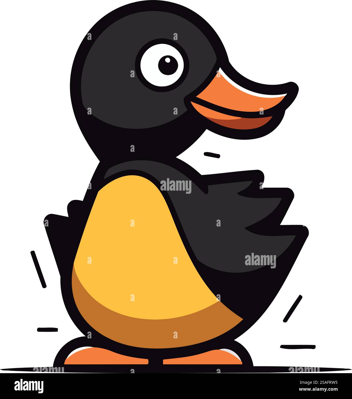 Duck vector illustration. Funny cartoon duck. Vector illustration of a ...
