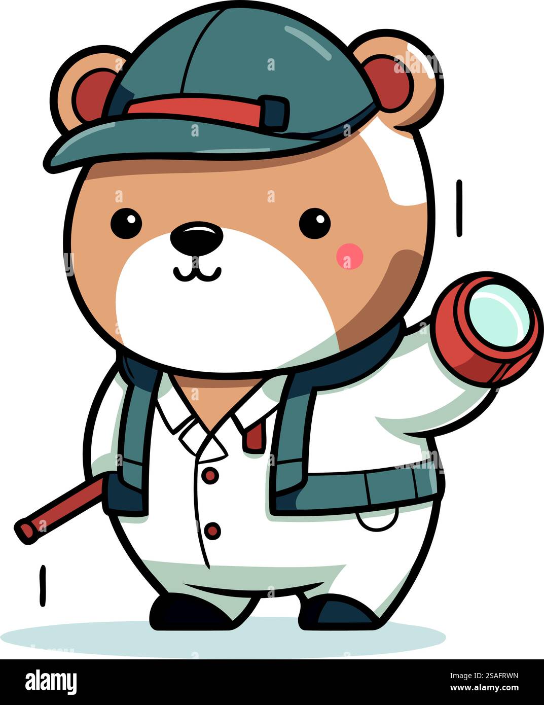 Beaver detective character design. Cute animal mascot vector ...
