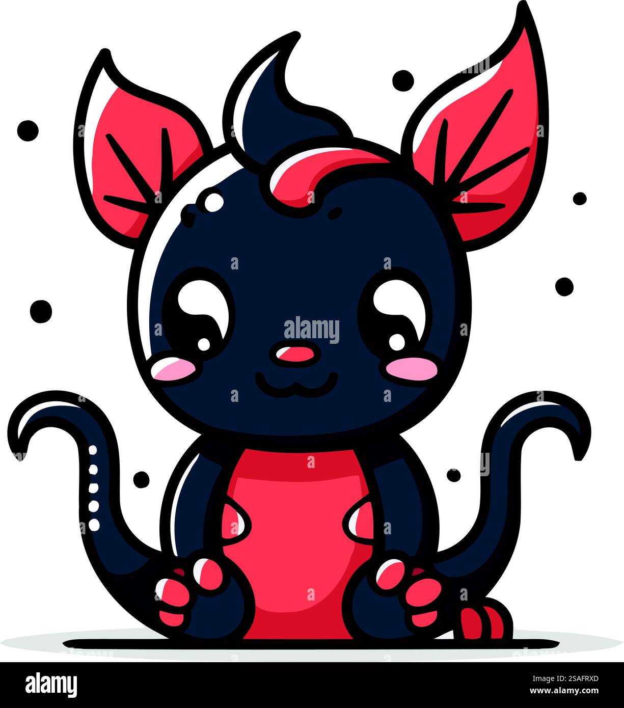 Cute cartoon little devil. Vector illustration in a flat style Stock ...