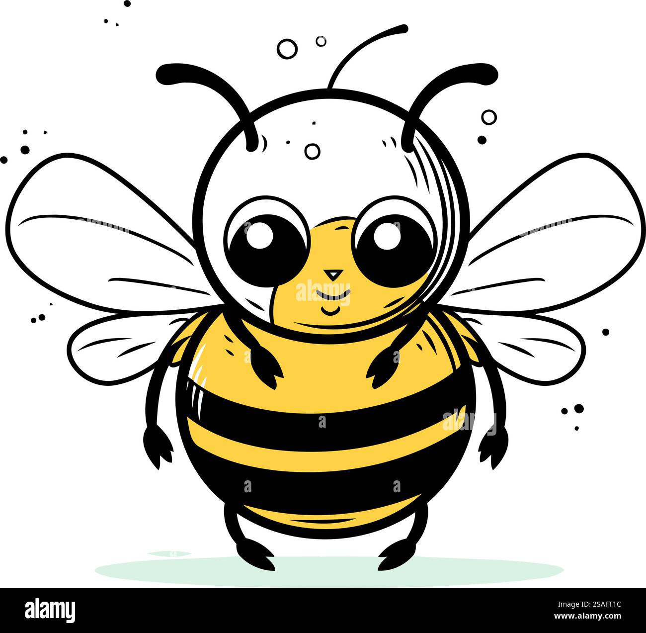Cute cartoon bee. Vector illustration. Isolated on white background ...