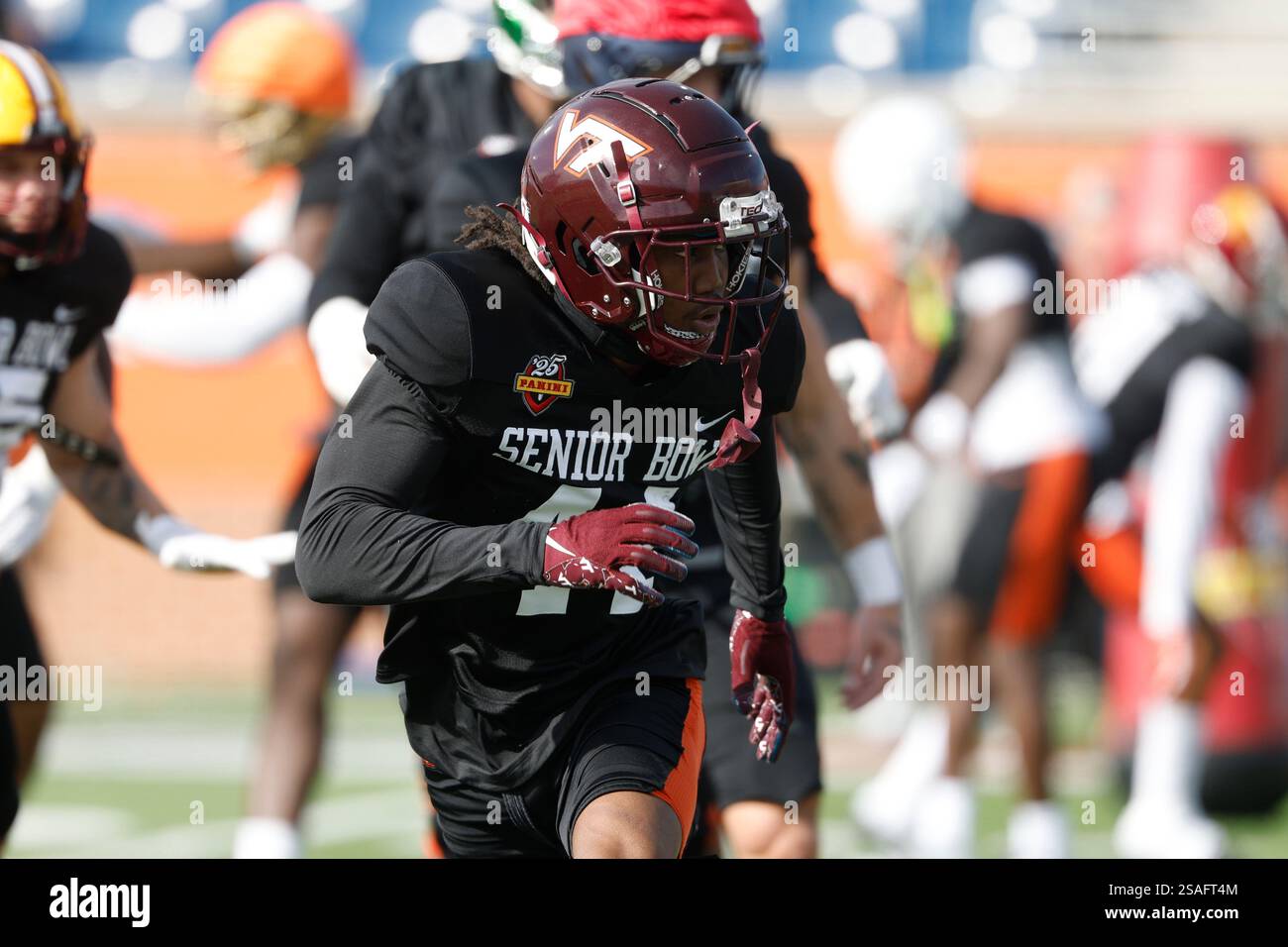 National team defensive back Dorian Strong of Virginia Tech (44) runs ...