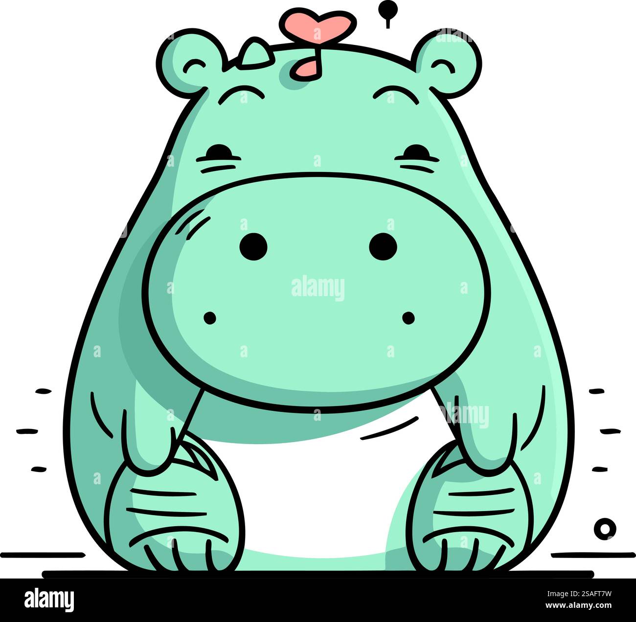 Cute hippo cartoon. Vector illustration of a hippo Stock Vector Image ...