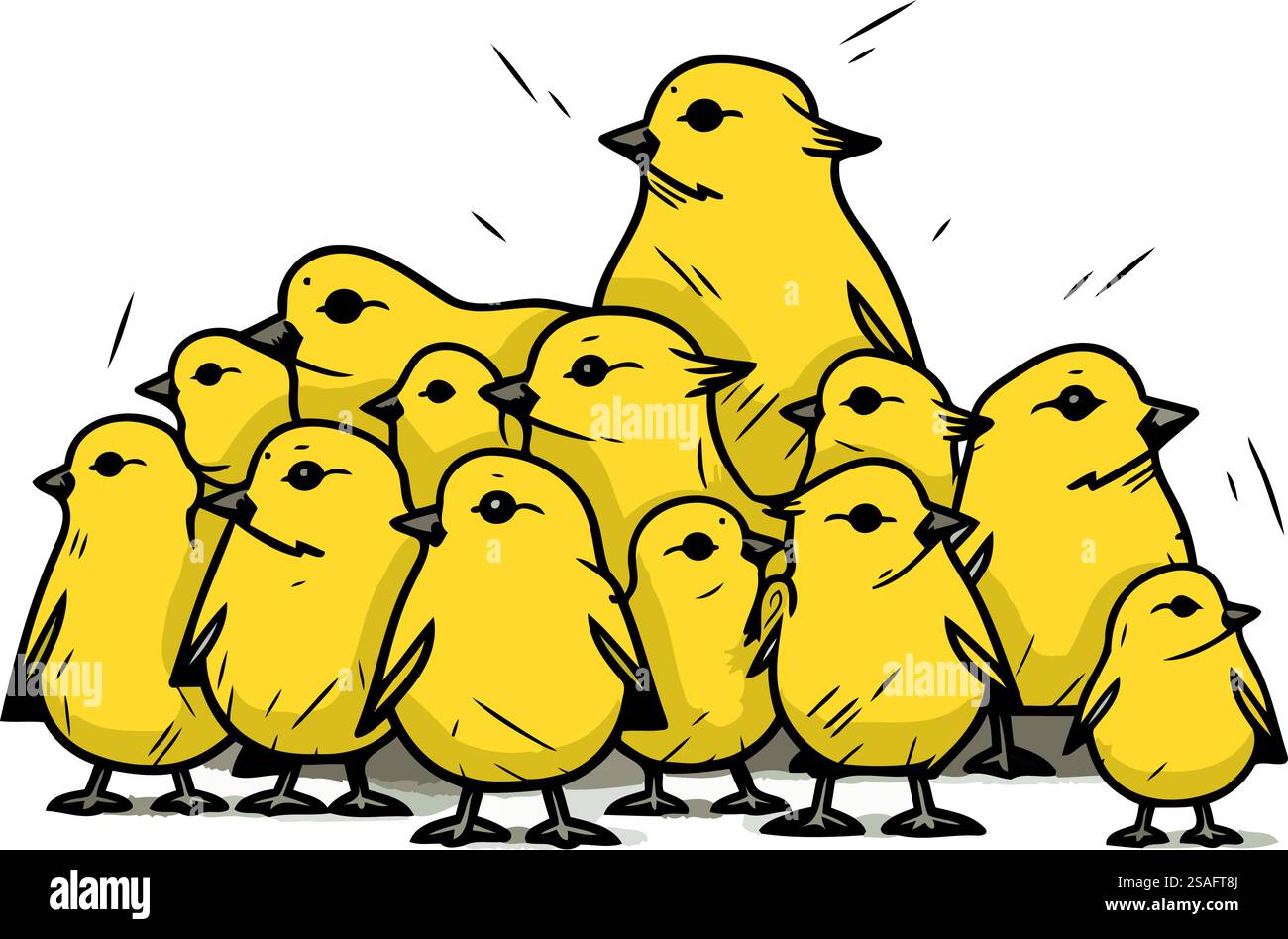 Chickens. Vector illustration of a group of small chickens Stock Vector ...